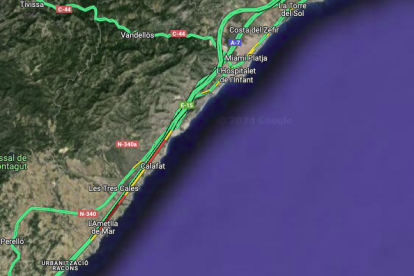Retenciones en la AP-7 a entre l'Hospitalet de l'Infant y l'Ametlla de Mar