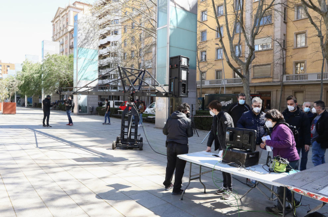 ECIR Films roda un curt a la plaça de la Llibertat de Reus