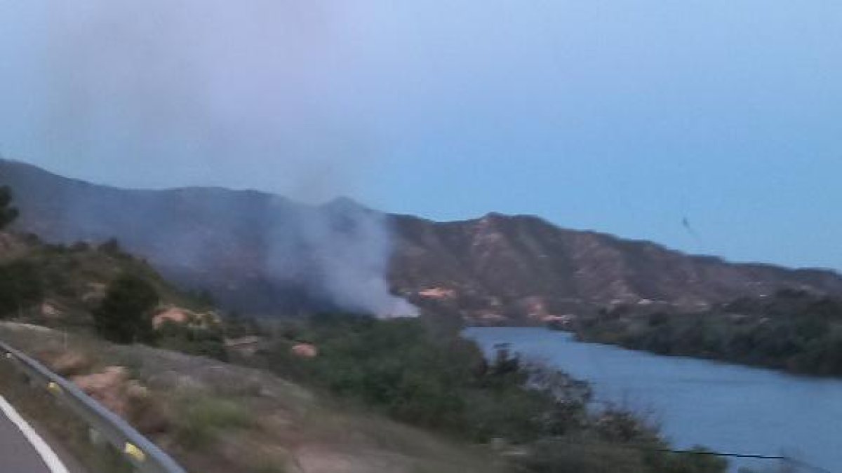 Nou incendi a Riba-roja d'Ebre prop d'on es va originar un foc ahir